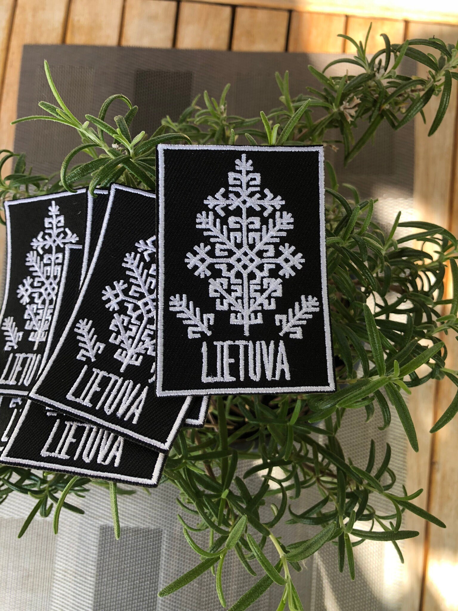 Lithuanian Ethnic Minimalist Style Patch With Ornaments and Lietuva ...