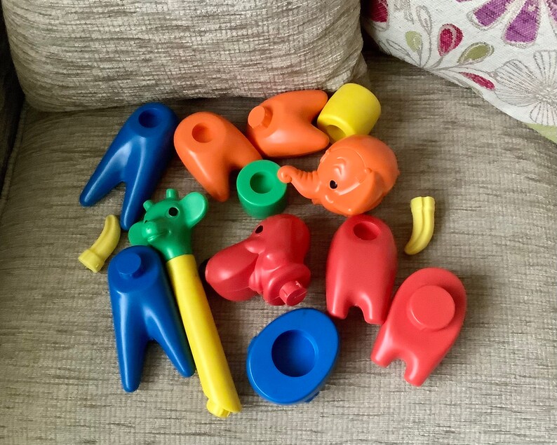 Plastic Tupperware Animals. Vintage Cute zoo It Yourself Large Inter ...