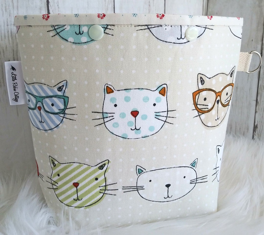 Kitty Cats in Eyeglasses Double Kam Snap Project Bag - Etsy
