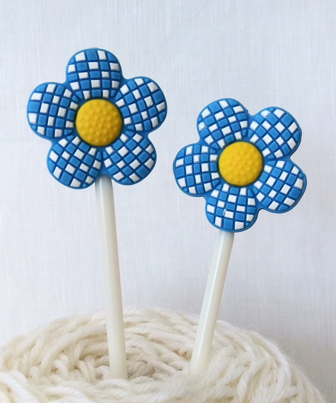 Gingham Daisies Stitch Huggers, Stoppers, Holders, Point Protectors - Etsy