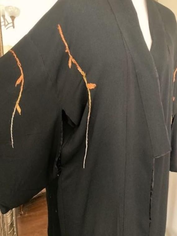 1930s Art Deco Hand Embroidered Silk Crepe Japanese… - Gem