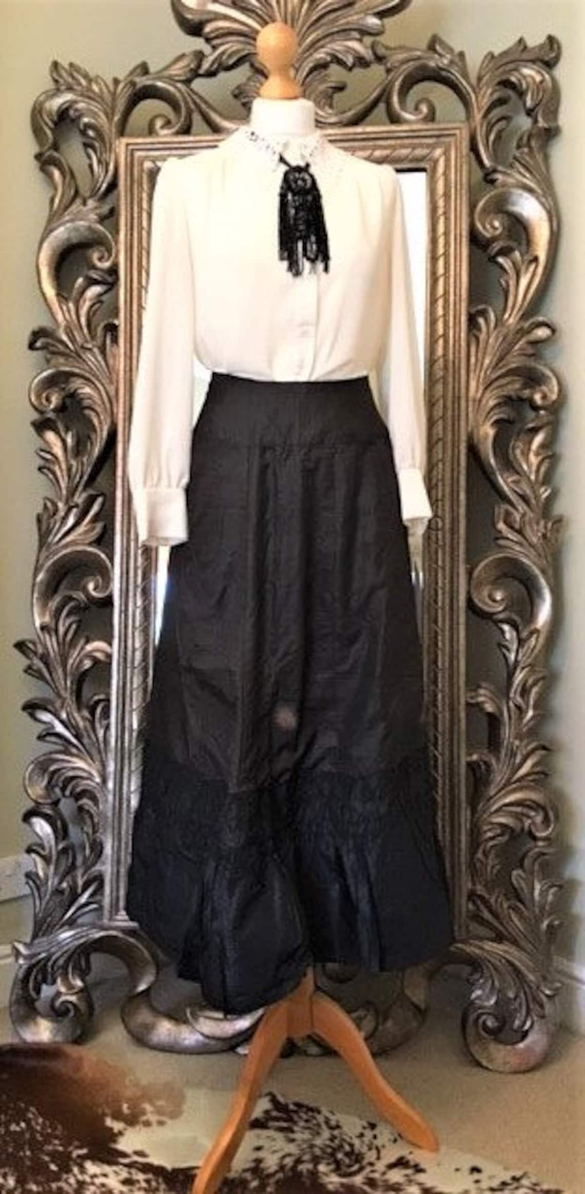 Edwardian/victorian Walking Skirt.black Victorian Full Length - Etsy