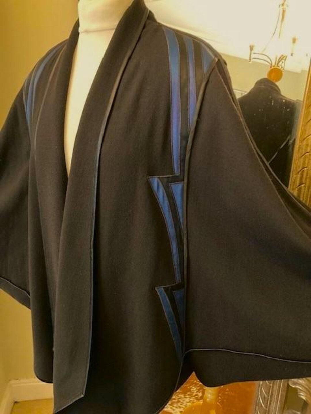 1970s Wool Crepe Janice Wainwright Bat-wing Jacket/cape. Dramatic Bowie ...