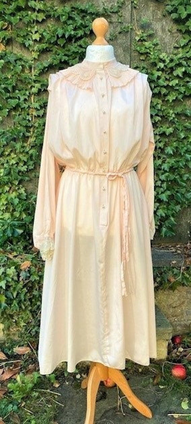 1970s New Romantic Annie Gough Dress, M-L. Vintage Cottagecore High ...