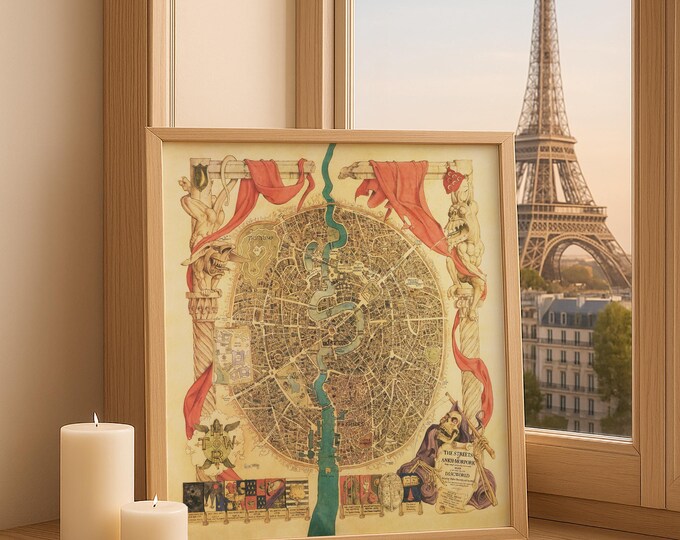 Vintage Discworld City Map, Fantasy Cartography Wall Art, Terry ...