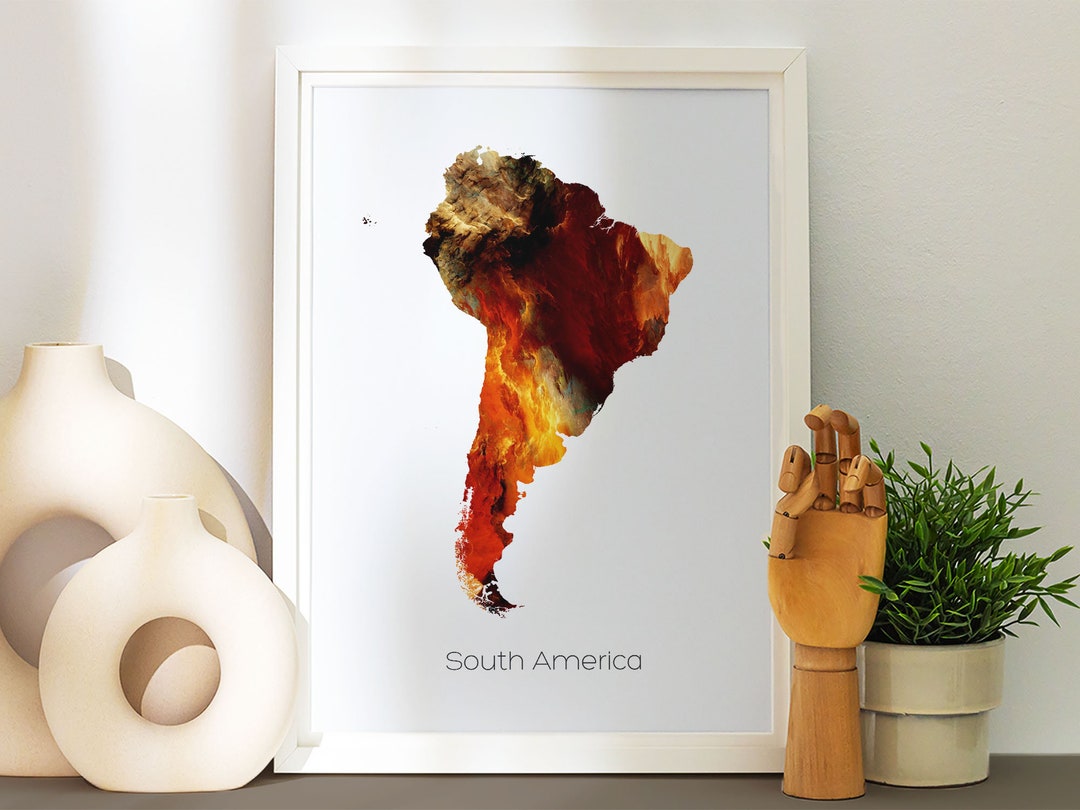 Map South America Print Poster South America Art South America - Etsy