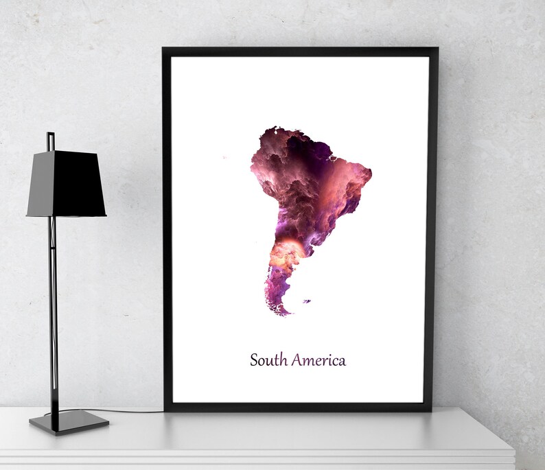 South America Poster South America Art South America Map | Etsy