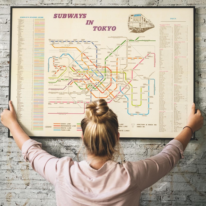 Tokyo Subway Map - Etsy