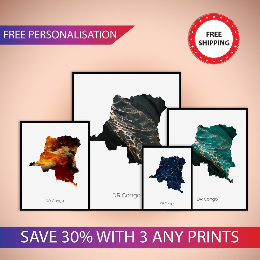 DR Congo Print Poster Dr Congo Art DR Congo Travel Map Dr Congo Print ...