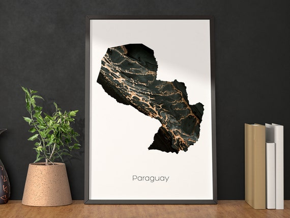 Paraguay Print Poster Paraguay Art Paraguay Travel Map - Etsy