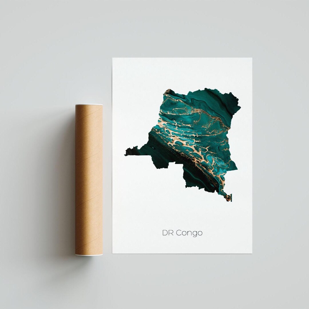 DR Congo Map Print Poster Dr Congo Art DR Congo Travel Map Dr Congo ...
