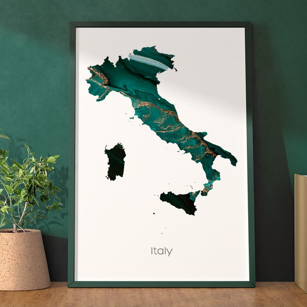 Italy Map With Cities - Etsy