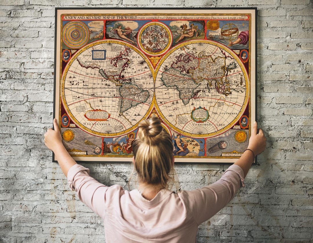 A New and Accurat Map of the World Vintage Map – Explore the Historical ...