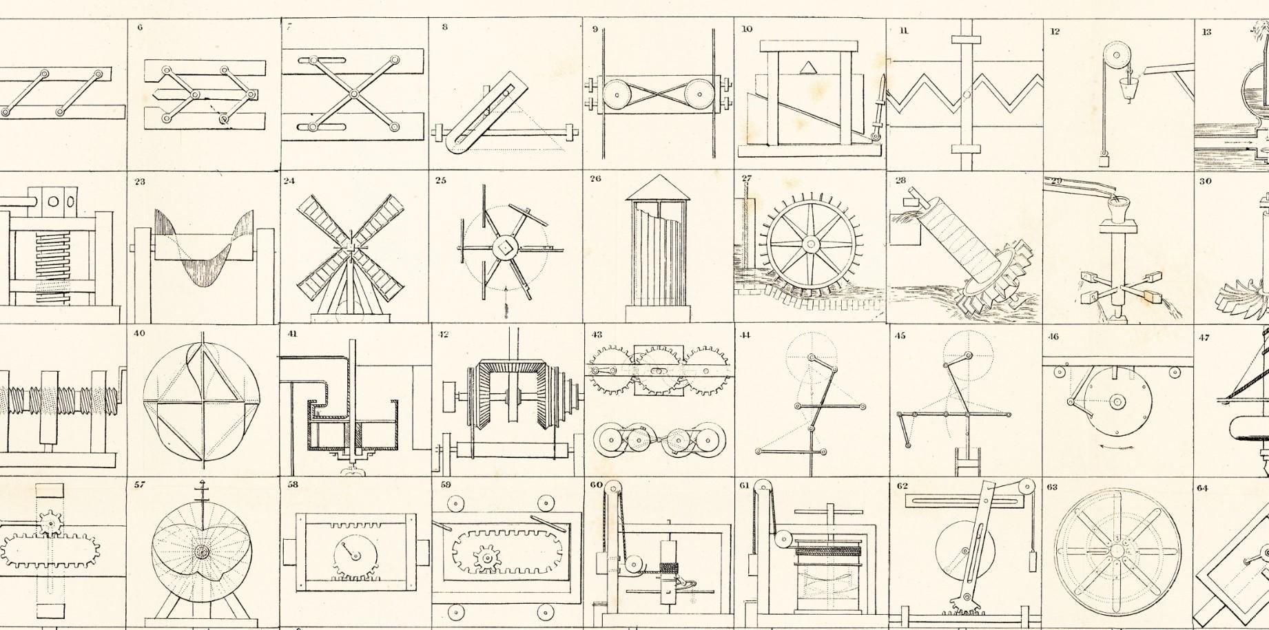 Vintage Mechanical Movements Poster Engineering Wall Art Technical ...