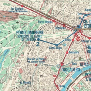 Vintage Paris Metro Map – Classic French Transport Poster - Etsy