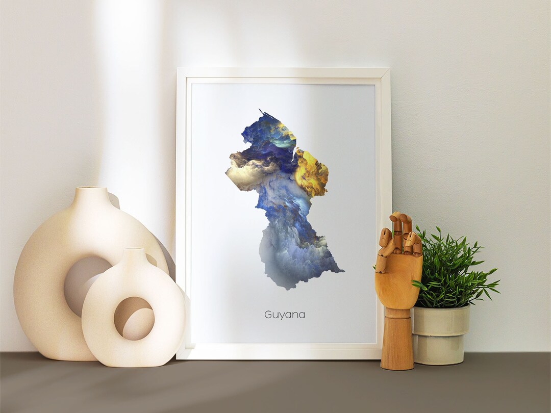 Guyana Print Poster Guyana Art Guyana Travel Map Guyana Print - Etsy