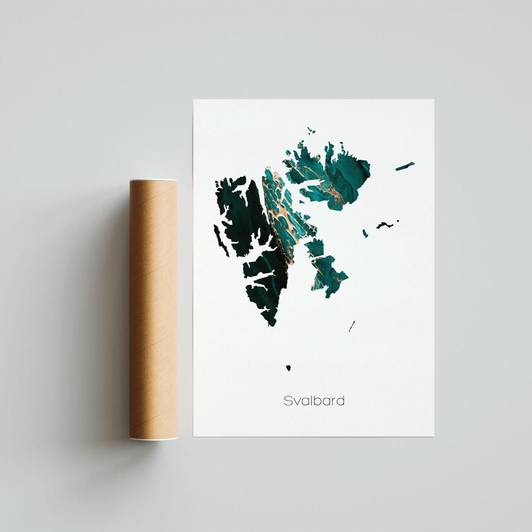 Svalbard Map Print Poster Svalbard Art Svalbard Travel Map Svalbard ...