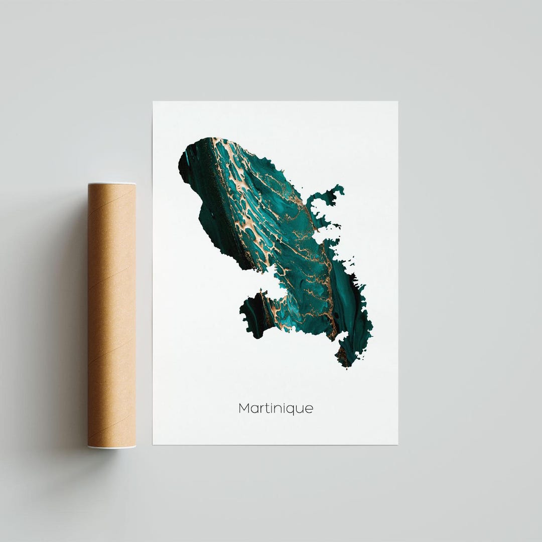 Martinique Map Art Print: Abstract Travel Poster - Etsy