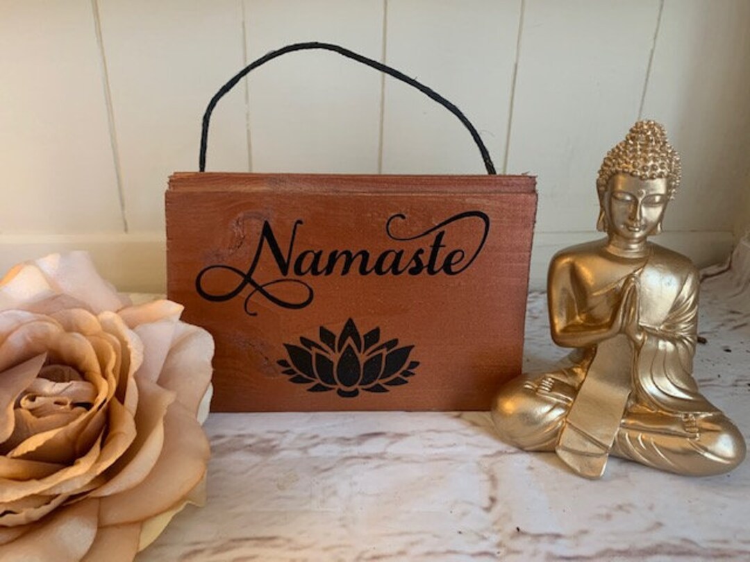 Namaste Mini Rustic Sign Hanging Wall Plaque.buddha Not Included.. - Etsy