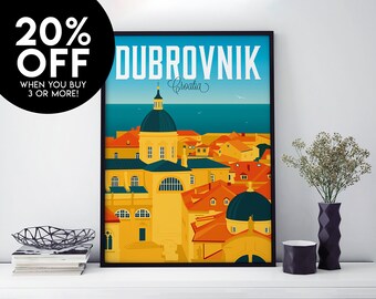 Split Travel Poster Croatia Print Vintage Memento | Etsy