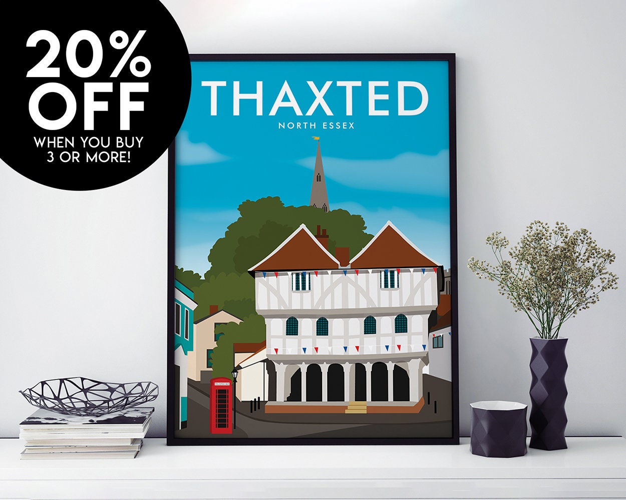 Thaxted Essex Travel Poster England Print Vintage - Etsy UK