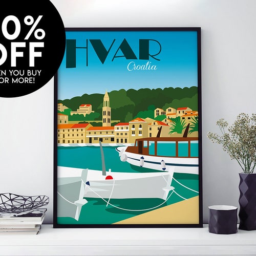 Split Travel Poster Croatia Print Vintage Memento - Etsy