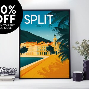 Split Travel Poster Croatia Print Vintage Memento | Etsy