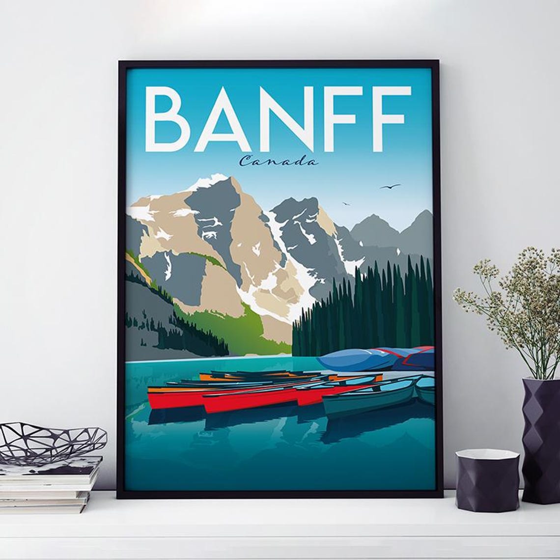 Banff Travel Poster, Print, Vintage, National Park, Lake Louise ...