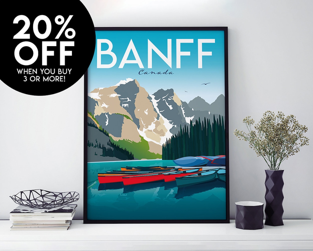 Banff Travel Poster, Print, Vintage, National Park, Lake Louise ...