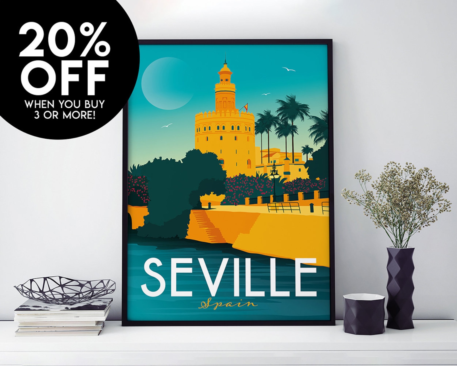 Seville Travel Poster Spain Print Vintage Memento - Etsy UK