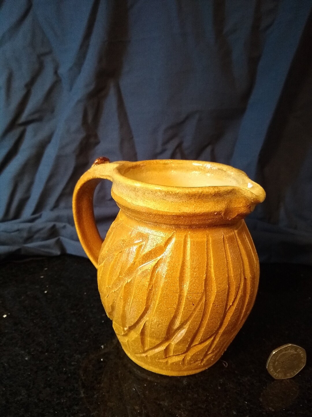 Pottery Jug With Incised Design , Hand Thrown Ceramic Pottery Stoneware ...