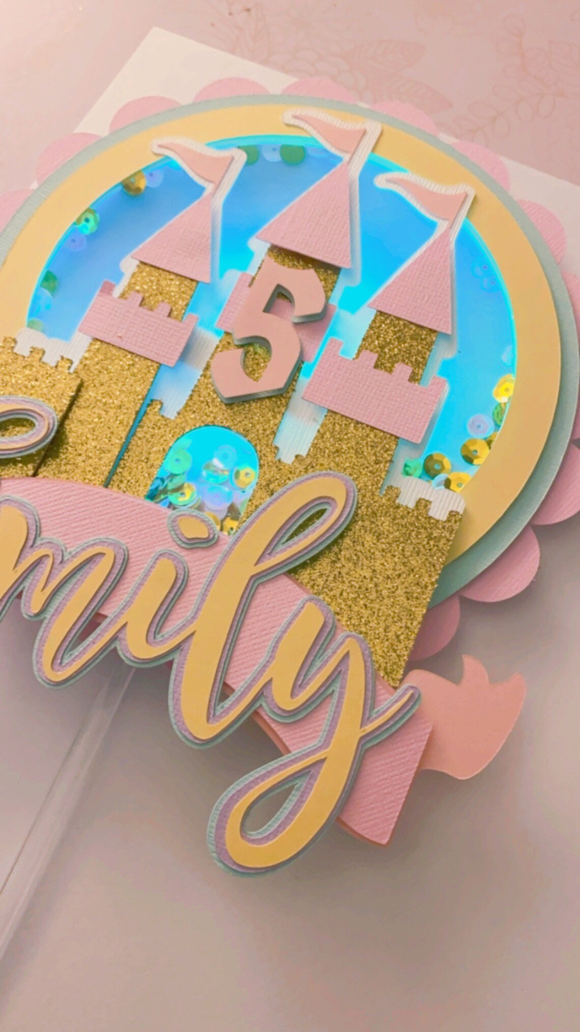 Princess Castle cake Topper with LED light Cake Topper | Etsy