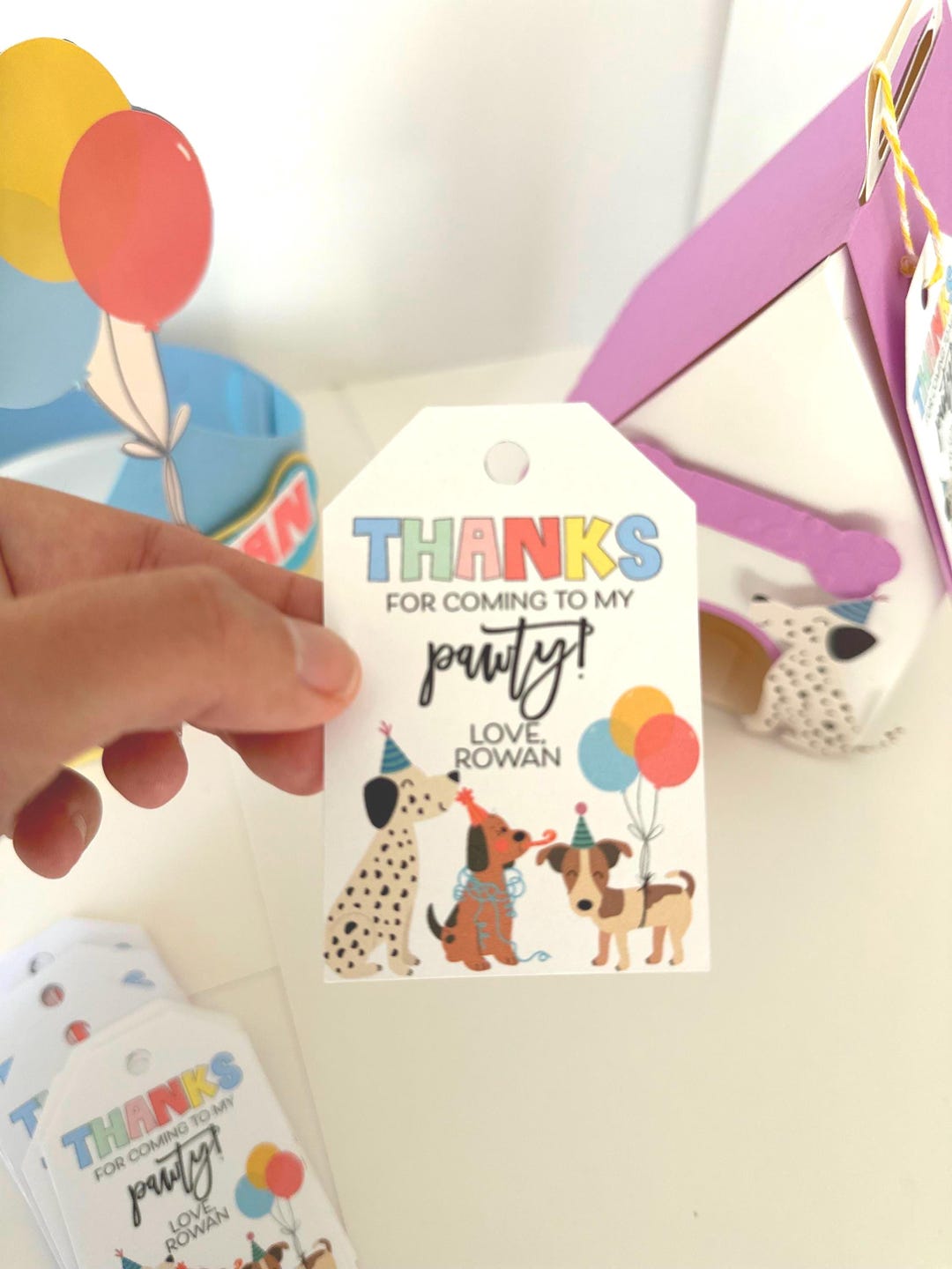 Puppy Party Favor Tags - Thank You for Coming to My Pawty - Dog ...