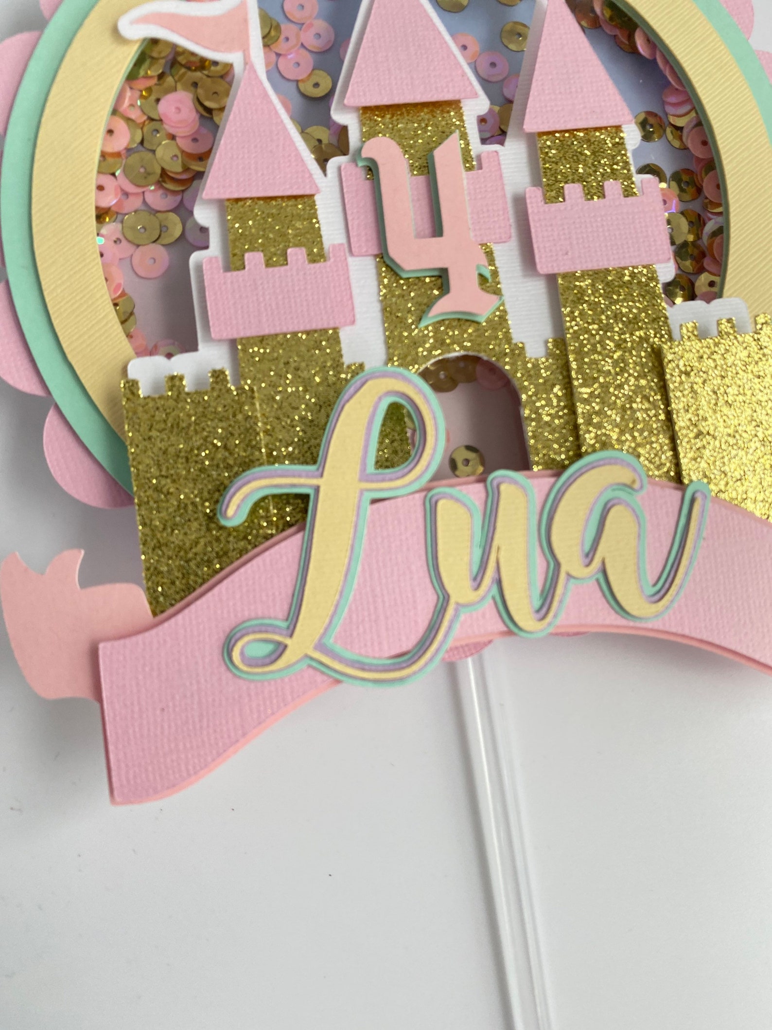 Princess Castle cake Topper with LED light Cake Topper | Etsy