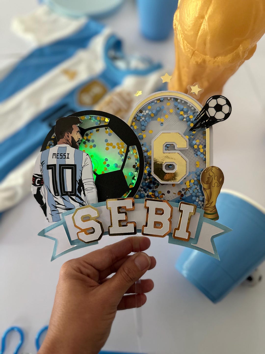 Soccer Cake Topper - Messi Cake Topper- Argentina Birthday - Soccer ...