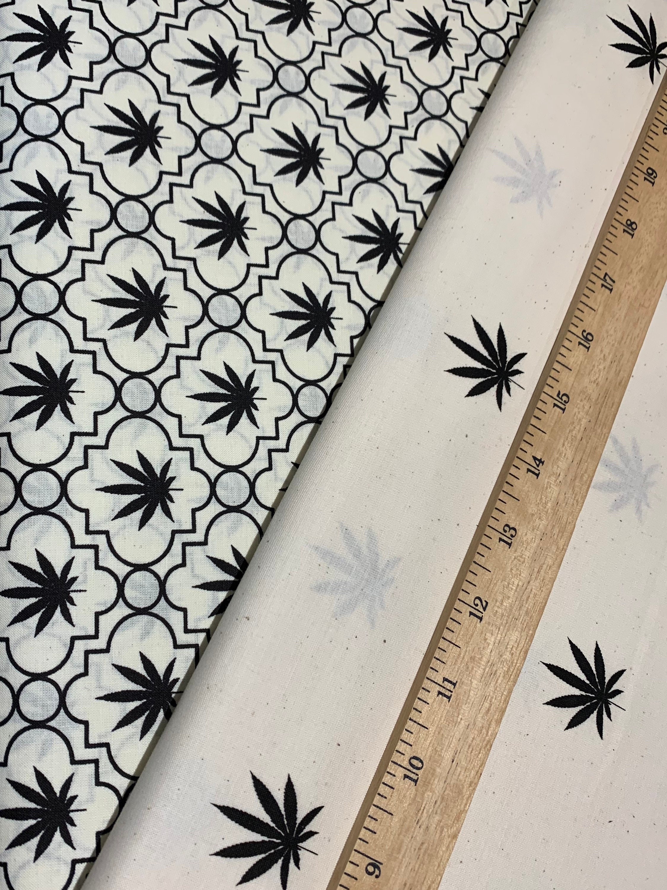 Canna Leaf Printed Cotton Marijuana Print Cotton Fabric - Etsy