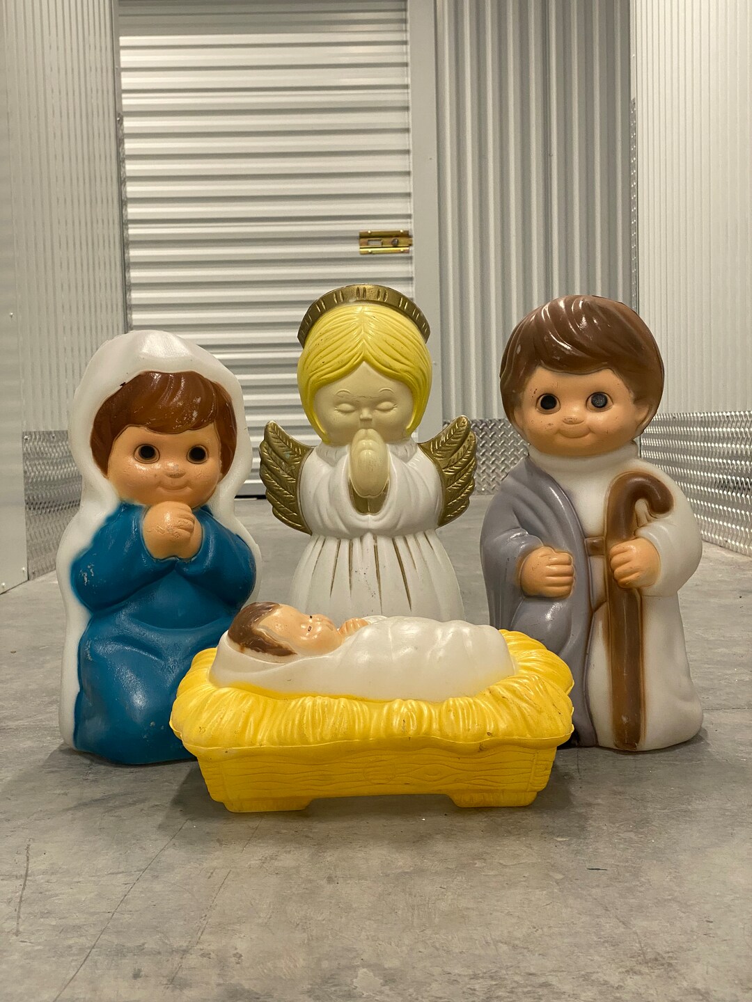 Blow Mold Child's Nativity Set, 4 Piece Set - Etsy