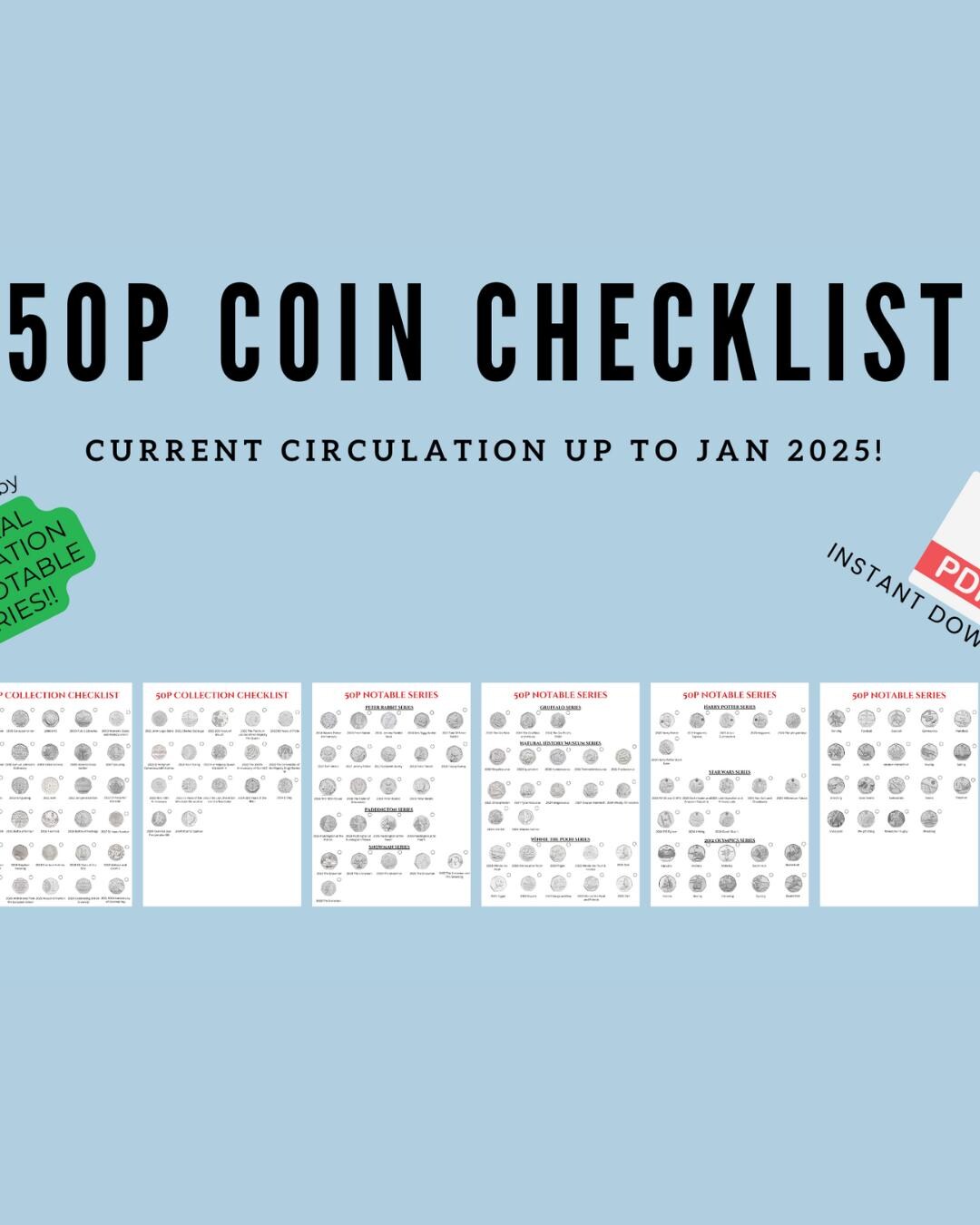 British 50p Coin Collection Checklist | 50p Coin Guide | Coin Noodling ...
