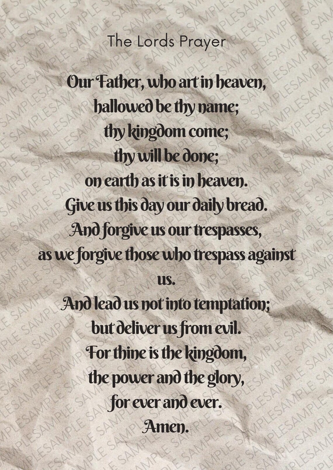 The Lords Prayer | Christian | Pray | Wall Art | Traditional | Religion ...
