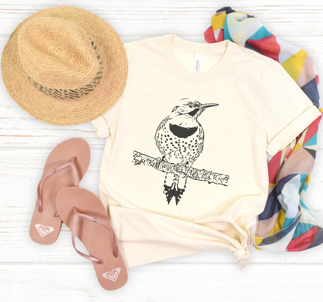 Northern Flicker T-shirt - Minimalist Bird Design - Unique Birdwatcher ...