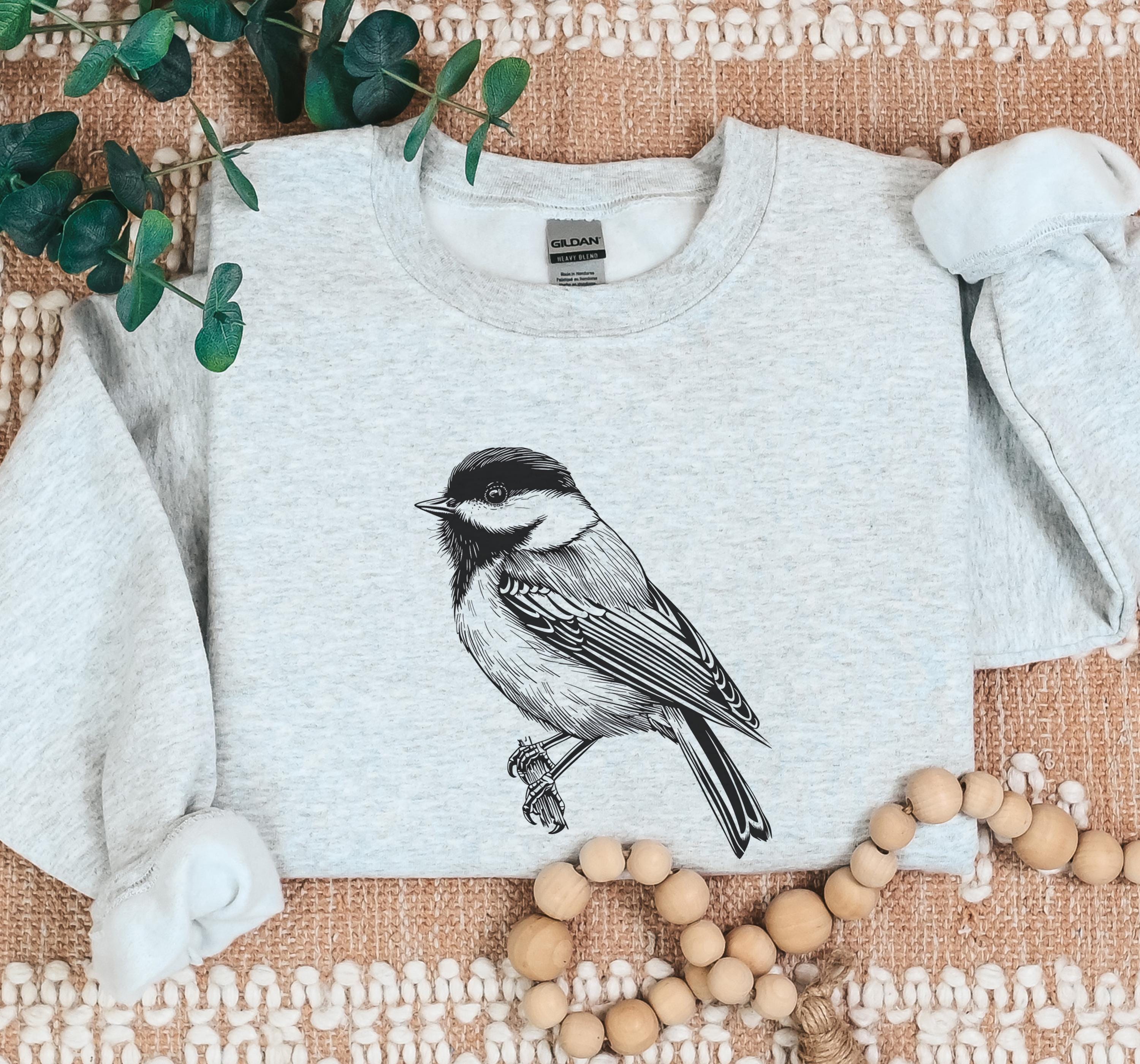 Chickadee Sweatshirt Bird Pullover Crewneck, Birding Gear, Birdwatcher ...
