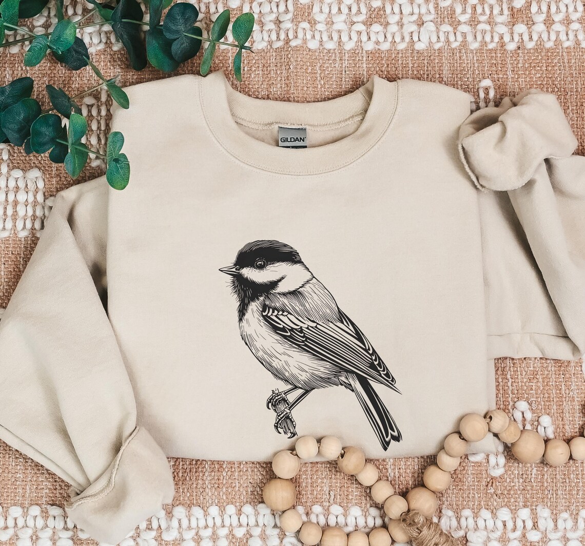 Chickadee Sweatshirt Bird Pullover Crewneck, Birding Gear, Birdwatcher ...