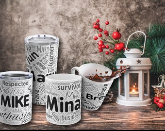 Custom Word Cloud Mug | Etsy