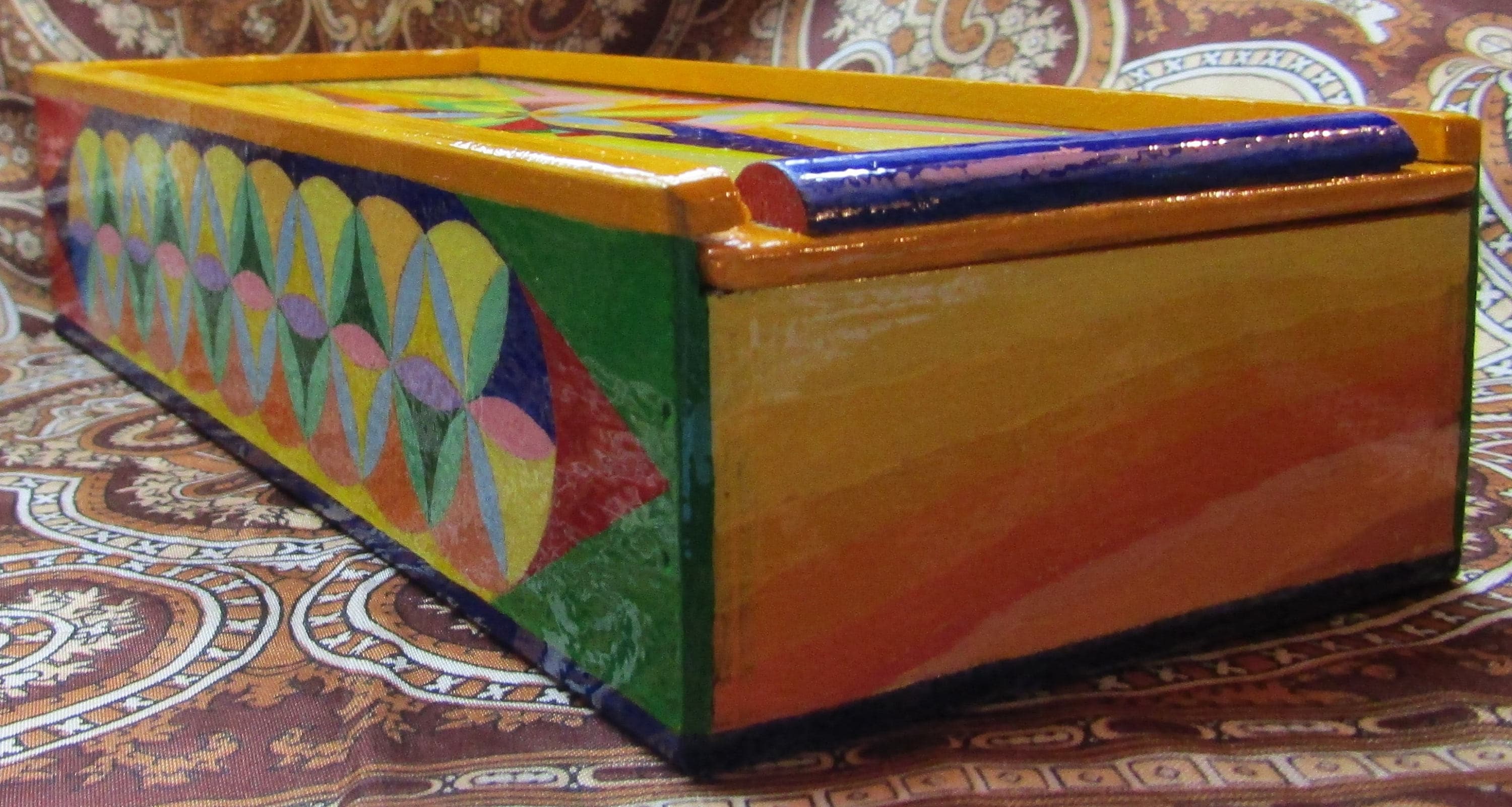 Hand Painted Wooden Pencil Case - Etsy