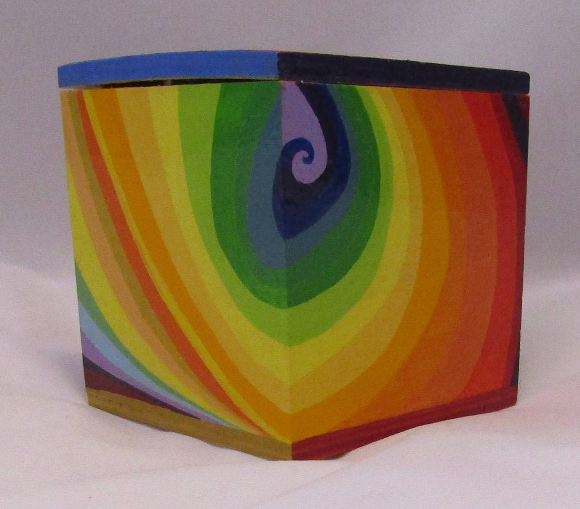 Hand Painted Wooden Cube Box - Etsy