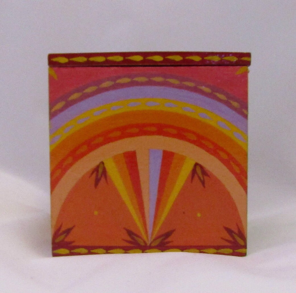Hand Painted Wooden Cube Box - Etsy