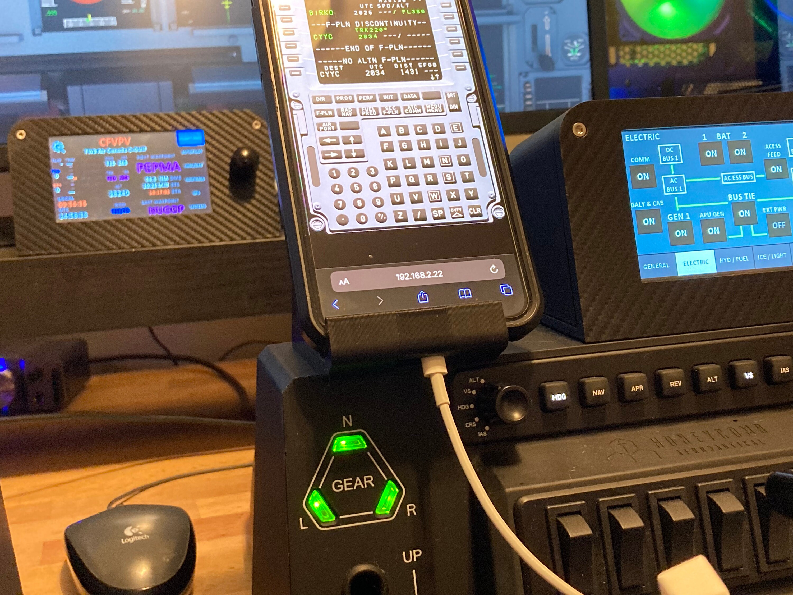 Premium Tablet & Phone Flight Simulator Stand - Honeycomb Alpha, Bravo ...