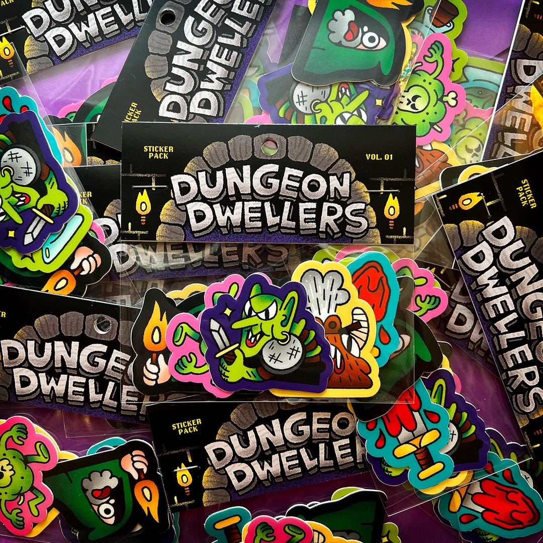 DUNGEON DWELLERS - Sticker Pack - Adventure Fantasy Illustration - Etsy