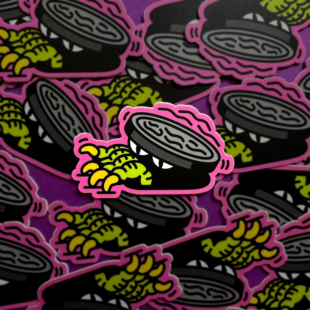 Manhole Monster Creepy Slimy Sticker Illustration - Etsy