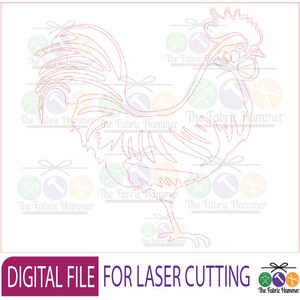 Rooster Laser Cut File, Digital File Svg Dxf Eps Ai, DIY Home Decor ...